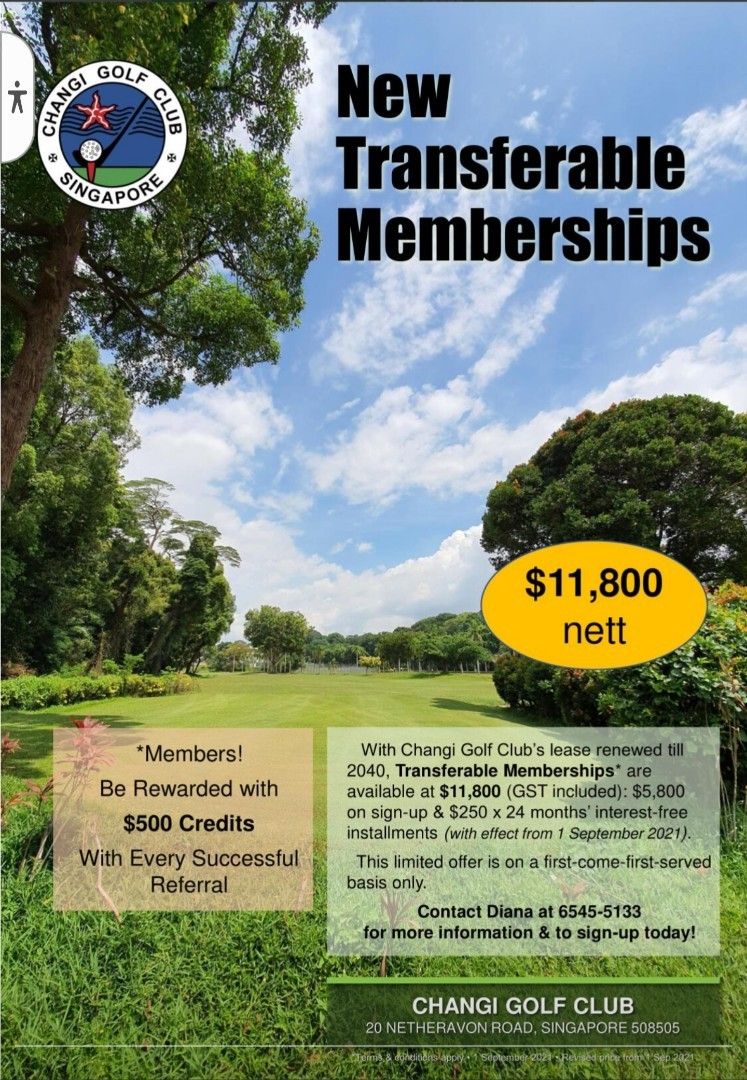 Changi golf club membership, Sports Equipment, Sports & Games, Golf on ...