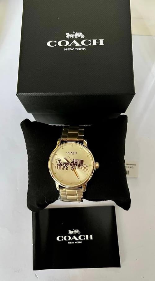 Coach Grand Watch Gold Stainless Steel 36mm, Women's Fashion, Watches ...