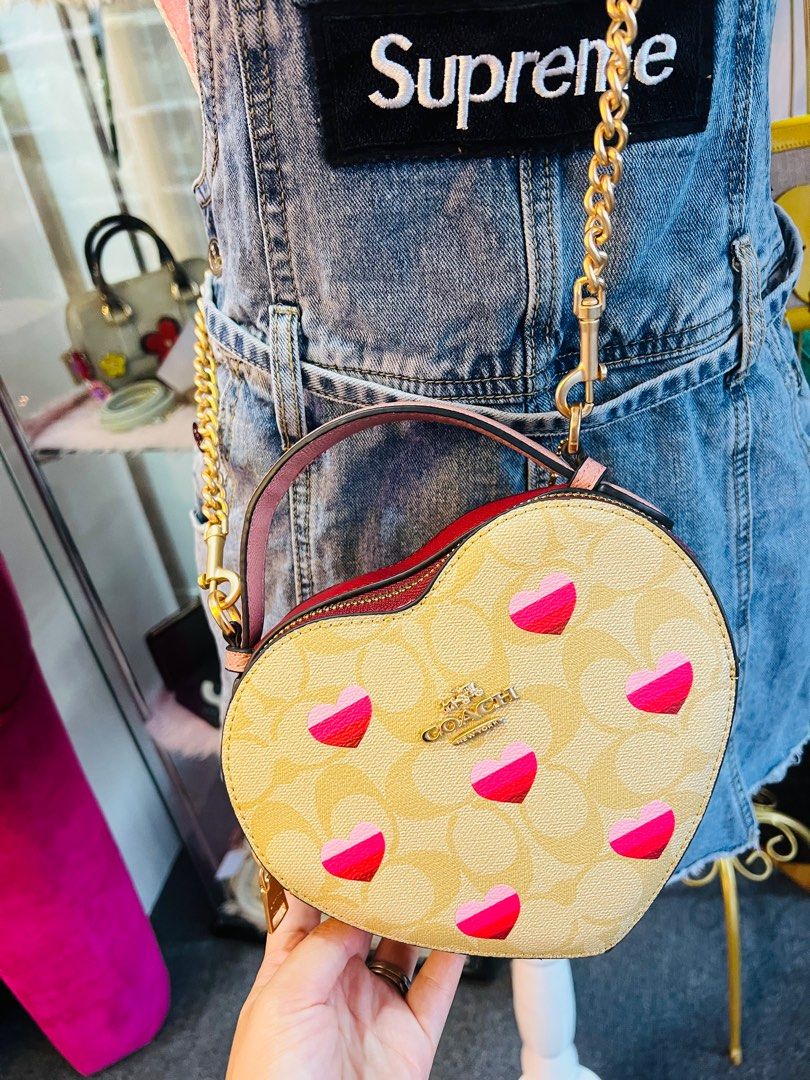 Coach Signature Heart Prints Heart Crossbody Bag, Luxury, Bags ...
