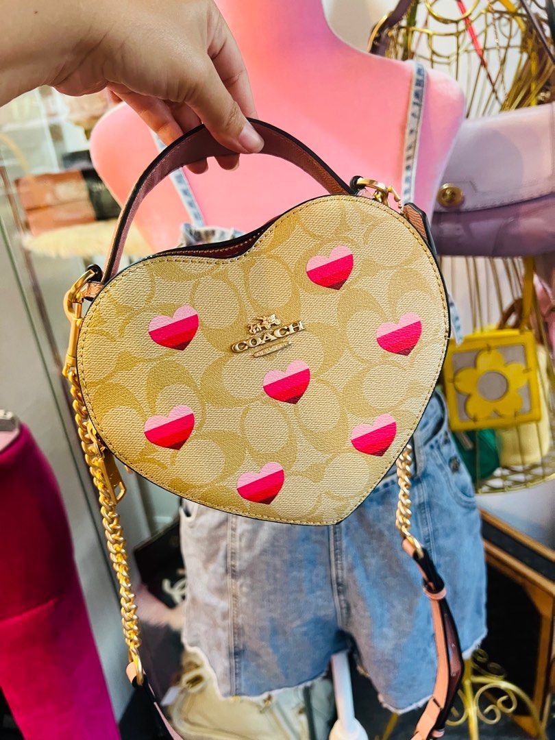 Coach Signature Heart Prints Heart Crossbody Bag, Luxury, Bags ...