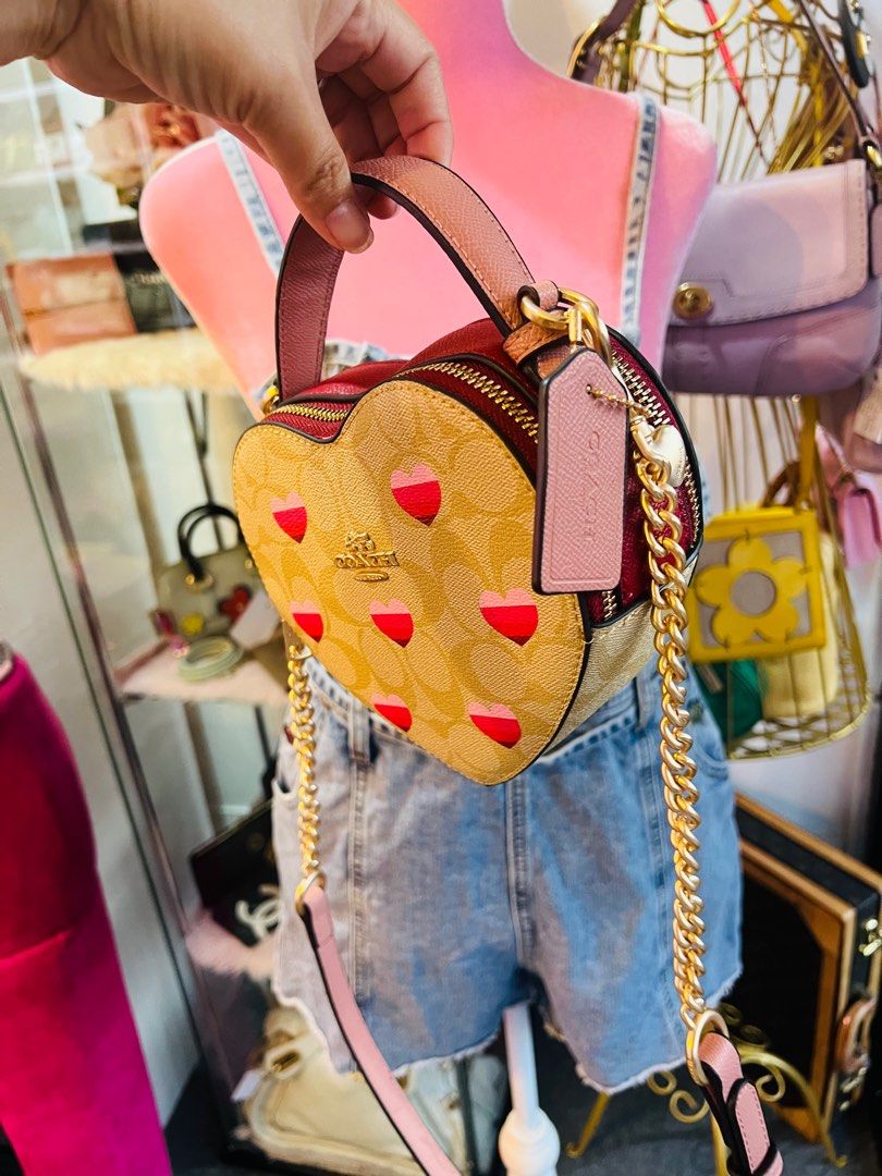 Coach Signature Heart Prints Heart Crossbody Bag, Luxury, Bags ...