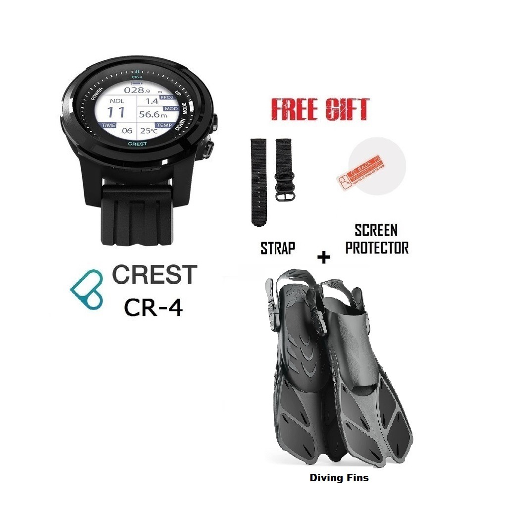 Crest CR 4 CR4 CR-4 Dive watch Dive Computer with Diving Fins, Luxury ...