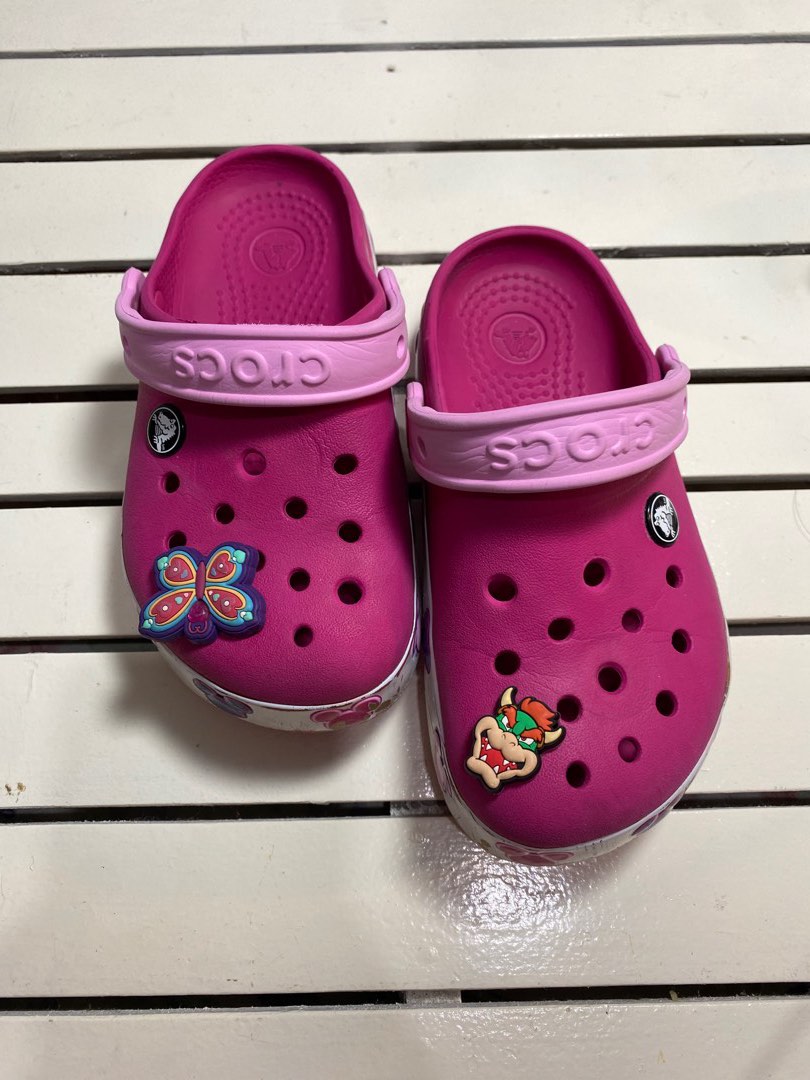 Crocs C12 pink mickey 17-17.5cm, Babies & Kids, Babies & Kids Fashion ...