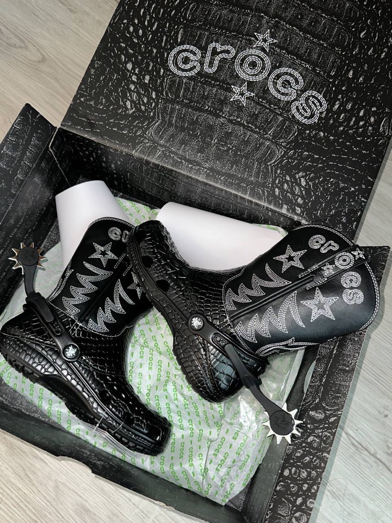 CROCS CLASSIC COWBOY BOOTS, Women's Fashion, Footwear, Boots on Carousell