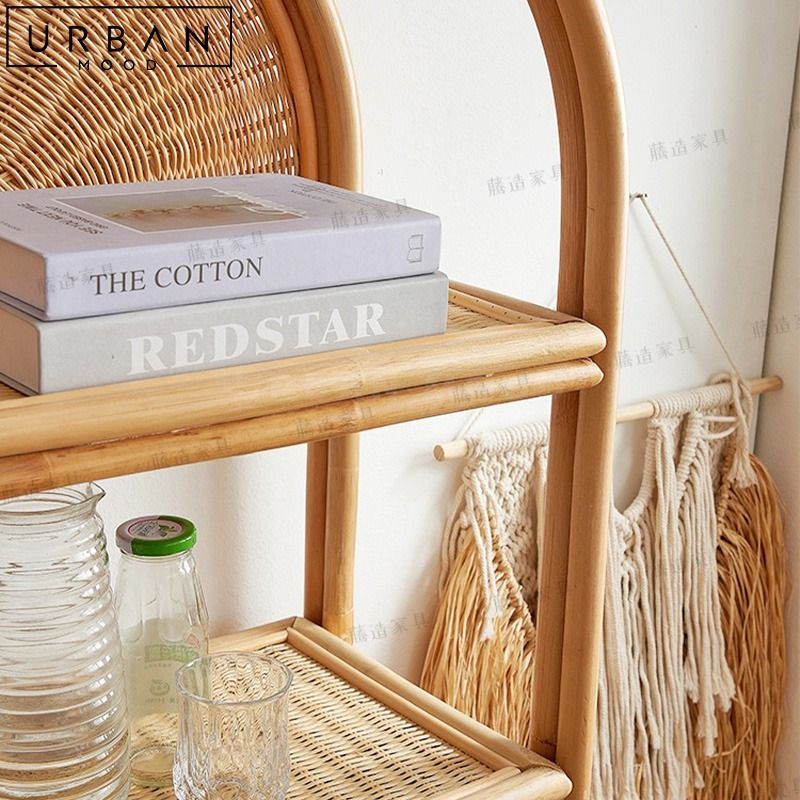 DENI Rustic Rattan Display Shelf, Furniture & Home Living, Furniture ...