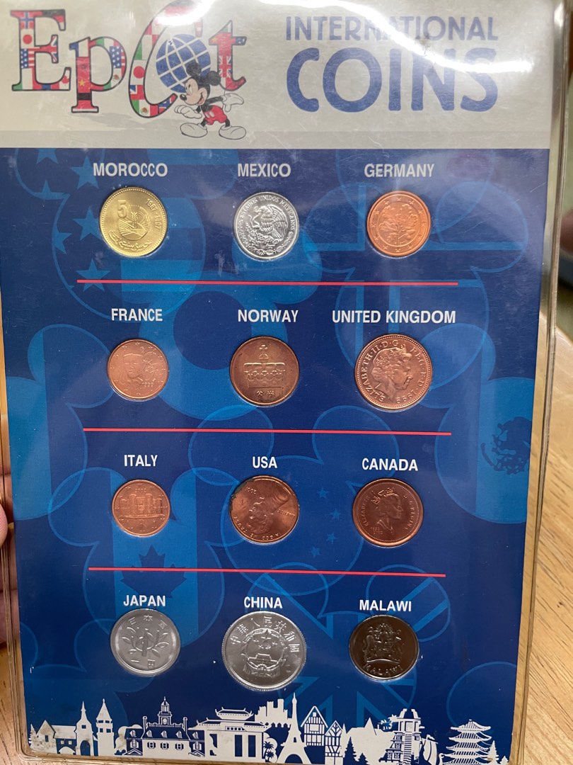 Disney Epcot International Coins Set - Mickey Mouse Uncirculated ...
