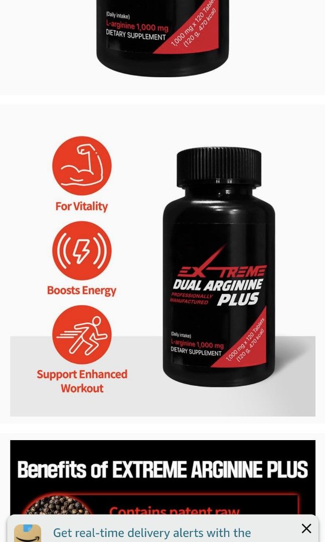 Dual L Arginine Plus Extreme Health And Nutrition Health Supplements