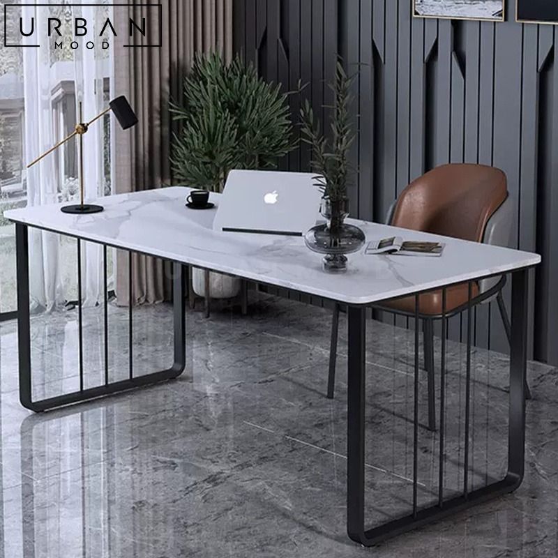 EMALI Modern Sintered Stone Study Table, Furniture & Home Living ...