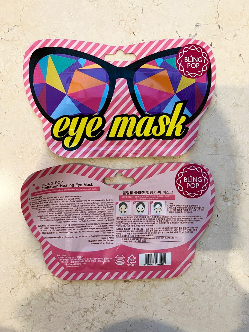 Eye mask korea ori. Bling pop., Kesehatan & Kecantikan, Kulit, Sabun ...