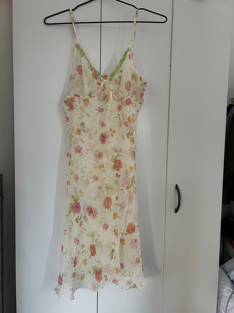 Vintage Andre Kim Fairy core slip dress see through floral pattern, Women's Fashion, Dresses ...