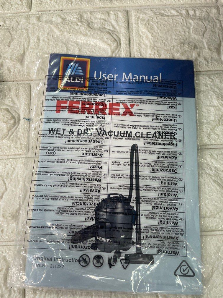 FERREX Wet and Dry Vacuum Cleaner 16L, TV & Home Appliances, Vacuum ...