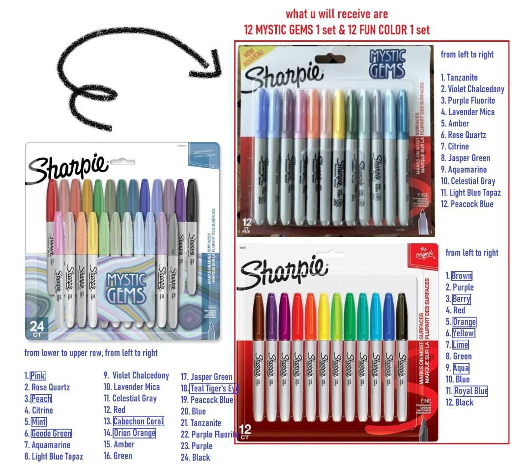 [Free Shipping] SHARPIE | COSMIC COLOR | LTD EDITION | FINE TIP | 24 ...