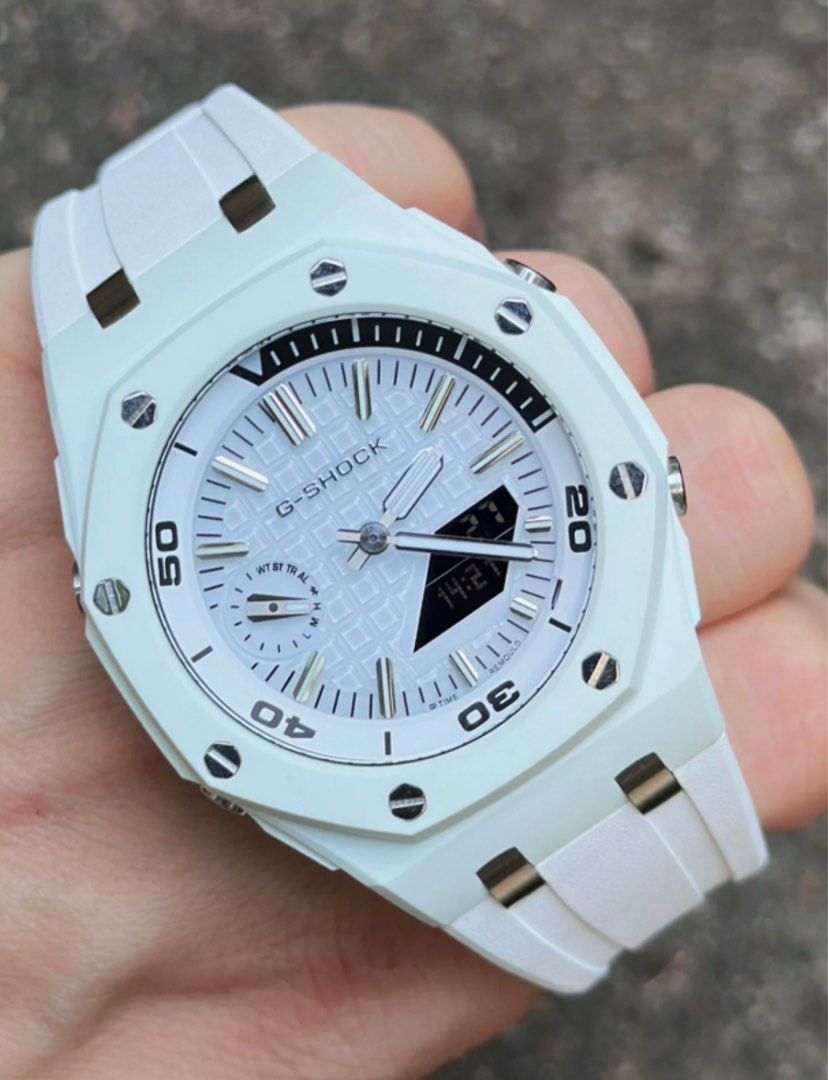 Gshock Casio Casioak mod ga2100 ga2110 gab2100 custom white theme ap ...