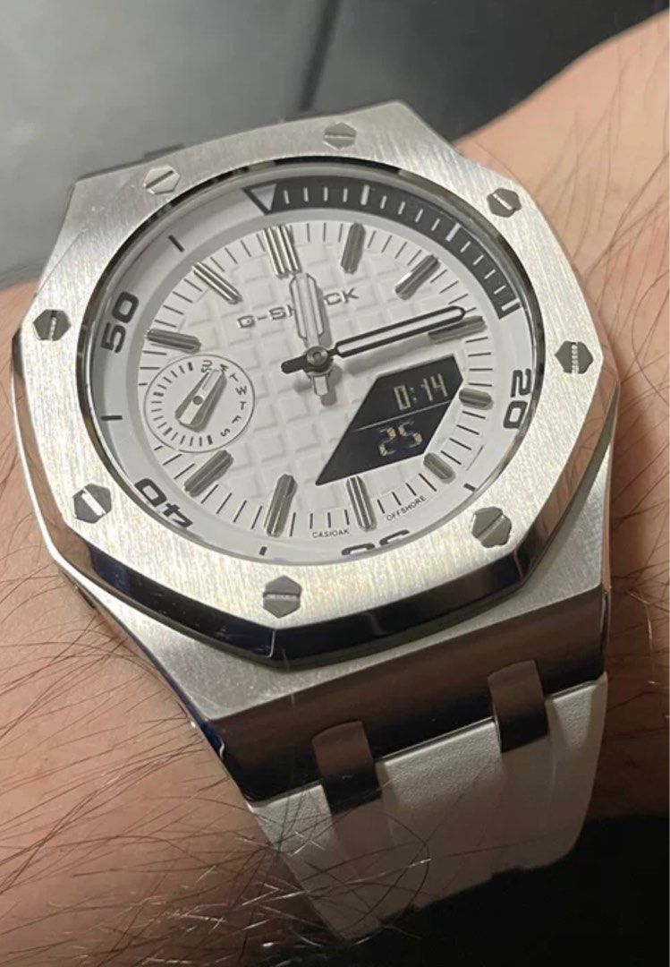 Gshock Casio Casioak mod ga2100 ga2110 gab2100 custom white theme ap ...