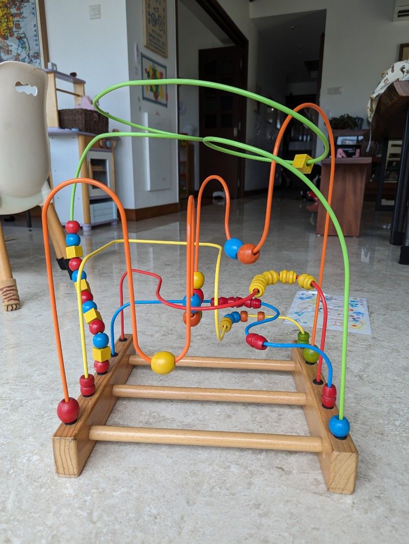 Hape large wooden bead maze, Babies & Kids, Infant Playtime on Carousell