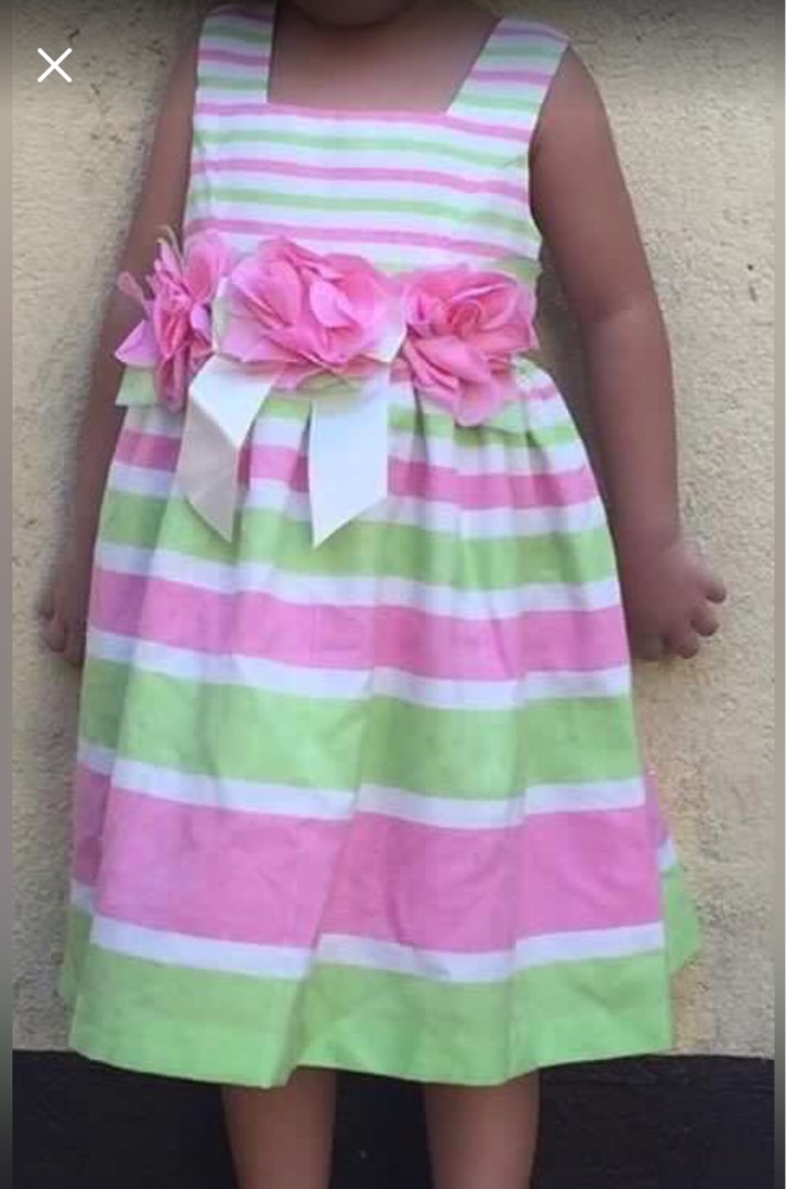 [has flaws] Kids Girls 3-4 years old - Bonnie & Jean Flower Stripes ...