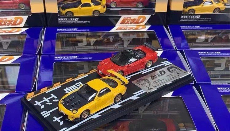 Hi-Story 1/64 Initial D RX-7 & NSX Diorama Set, Hobbies & Toys, Toys & Games on Carousell