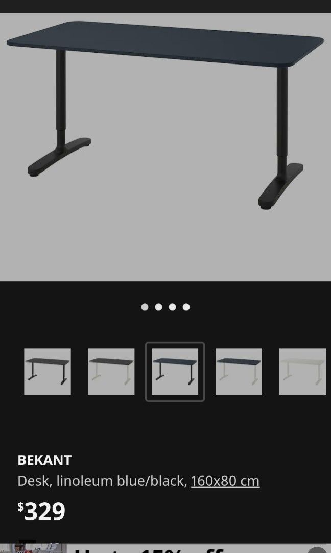 Ikea bekant working table - long, Furniture & Home Living, Furniture ...