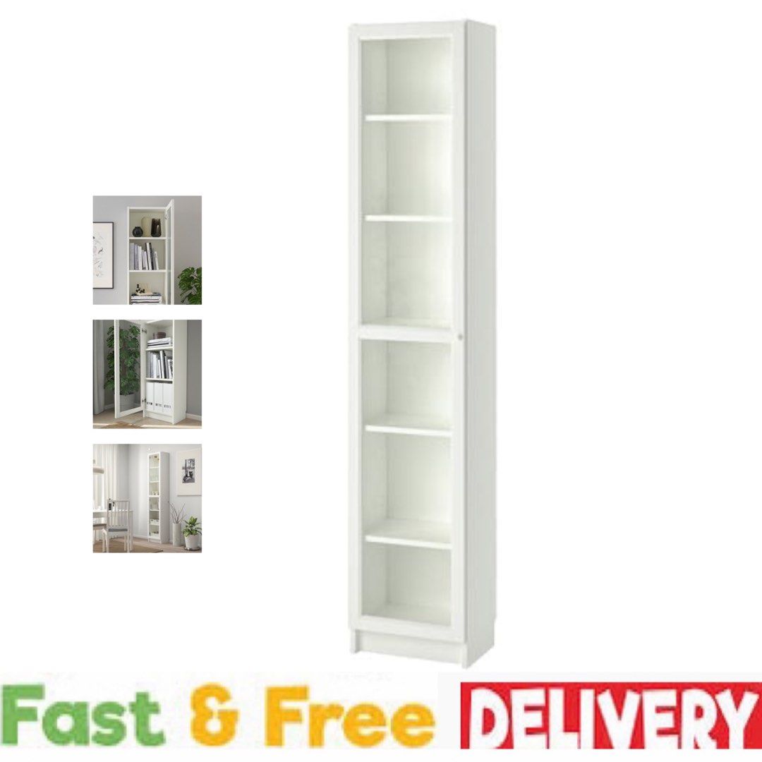 IKEA Billy Bookcase glass BILLY Bookcase with glass door White/glass ...