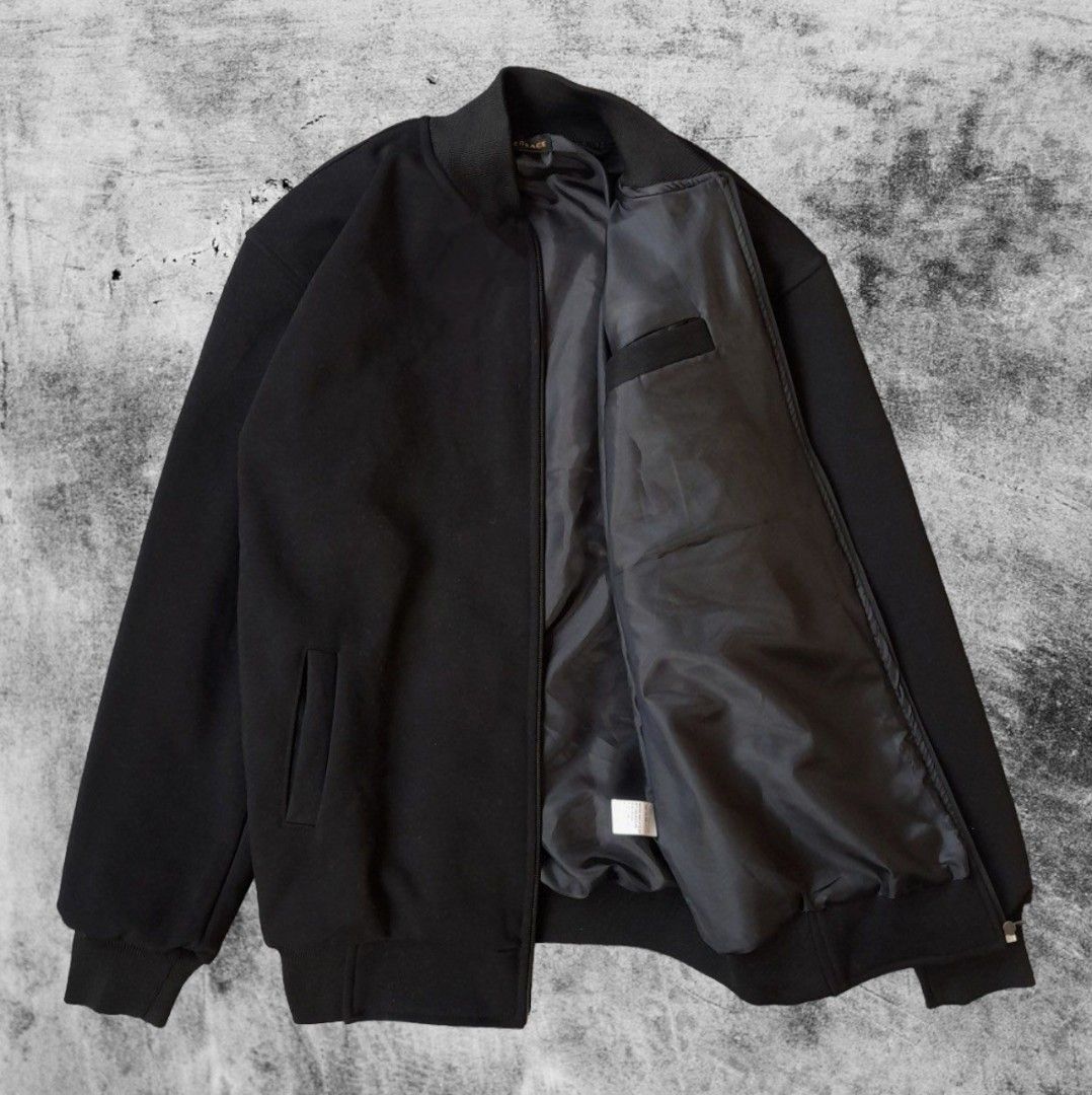 Jaket Varsity Versace Medusa Hitam, Fesyen Pria, Pakaian , Baju Luaran ...