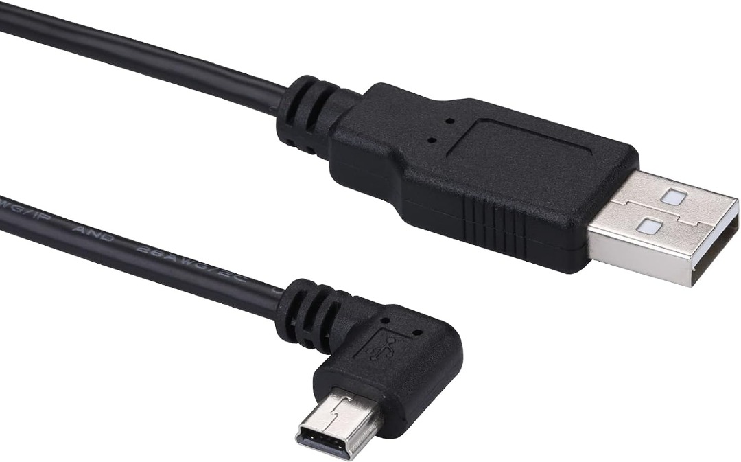 LARRITS 10FT USB A Male To Mini B USB Cable 90 Degree Right Angle Data ...