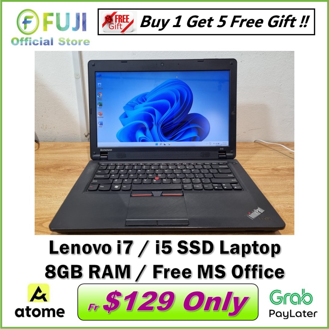 Lenovo 14 Inch Intel i7 Laptop - 8GB RAM - 128GB SSD - Win 11 - Free MS ...