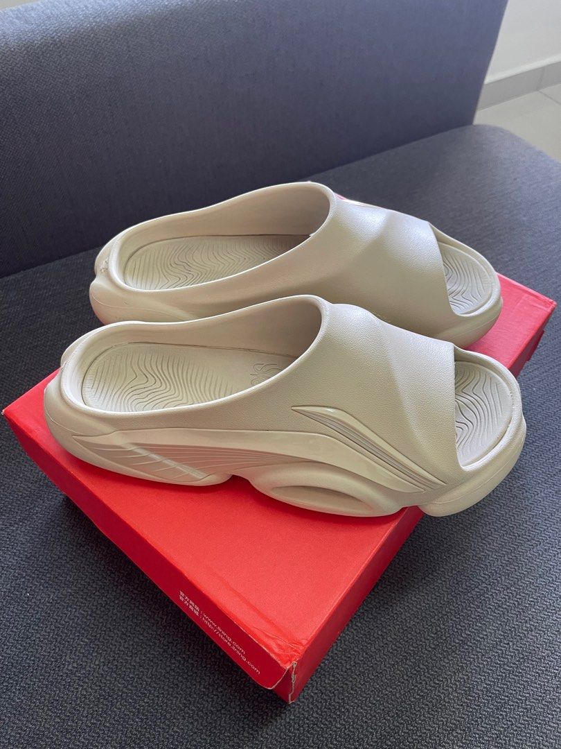 Li-ning Men Badfive Slide Slipper Selipar, Men's Fashion, Footwear ...