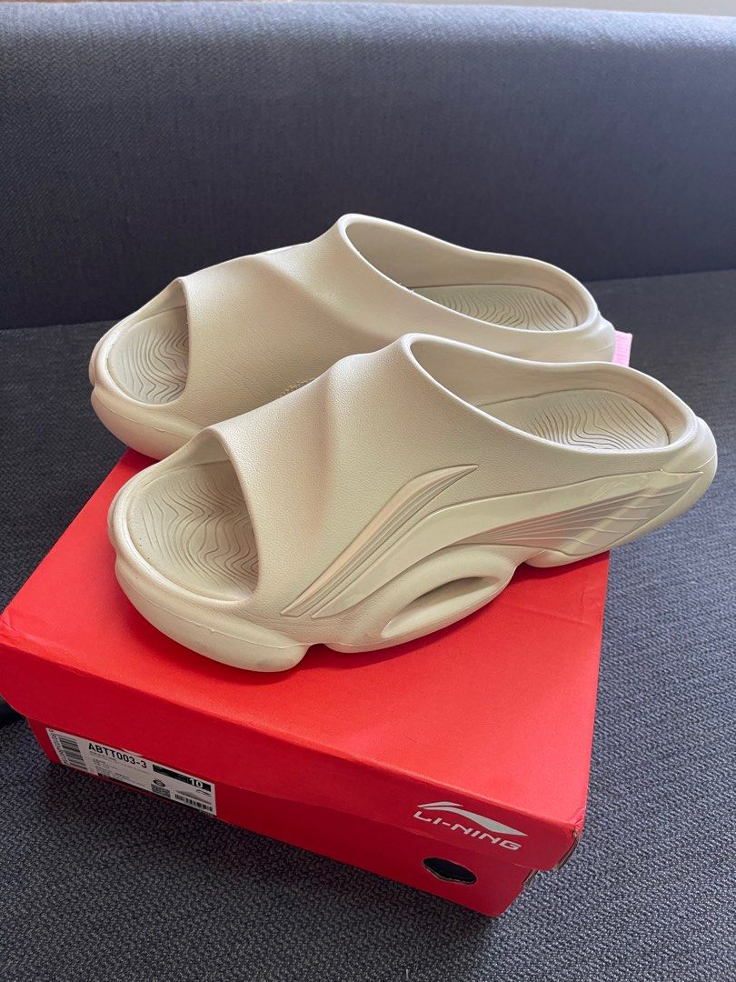 Li-ning Men Badfive Slide Slipper Selipar, Men's Fashion, Footwear ...