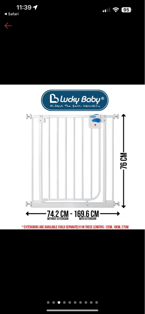 Lucky Baby SG03 Smart System Swing Back Steel Gate (White), Babies ...