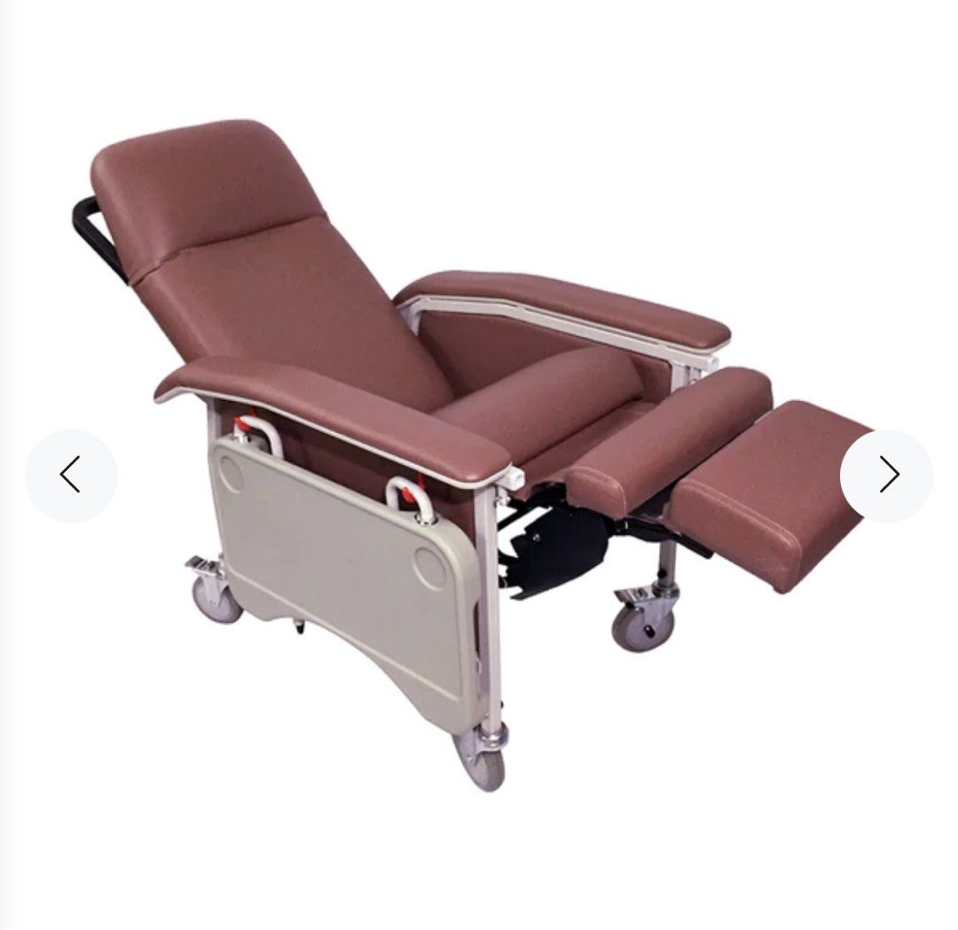 (FREE) Manual Mobile Recliner Geriatric Chair with Tray, Health ...