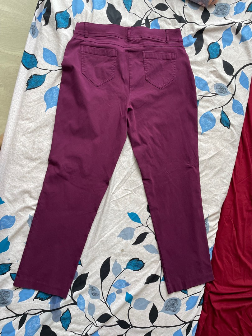 maroon pants stretchable, Women's Fashion, Bottoms, Other Bottoms on ...