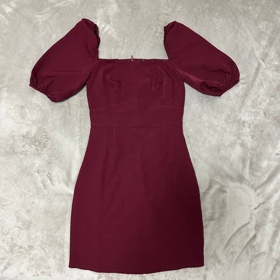 Maroon Red Dress, Women's Fashion, Dresses & Sets, Dresses on Carousell