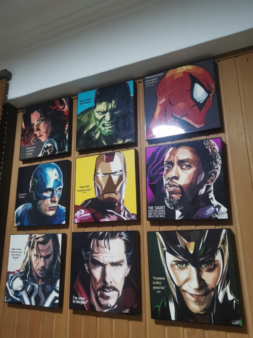 Marvel heros pop art Pop-art By Keetat Sitthiket Avengers frame poster ...
