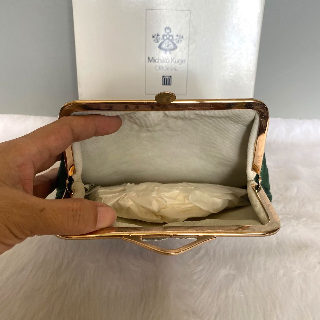 Michiko Kuge Vintage Green Floral Lace Coin Purse, Women's Fashion ...