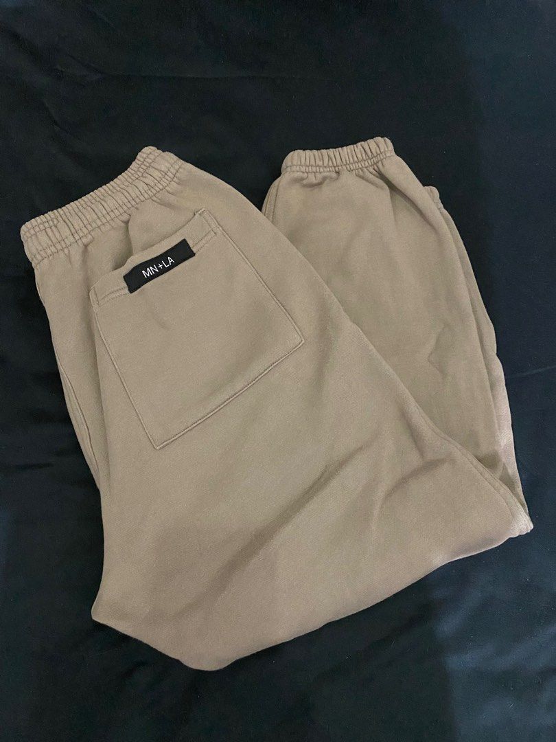 MN+LA BROWN JOGGER PANTS, Men's Fashion, Bottoms, Joggers on Carousell