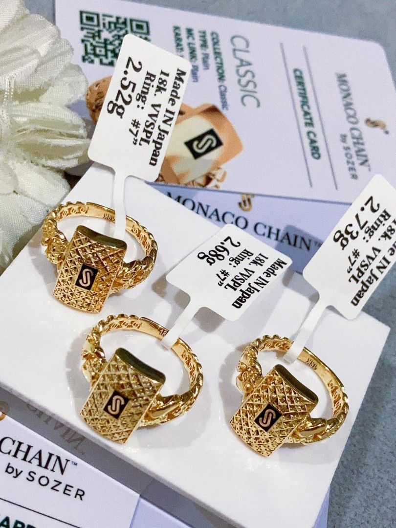 Monaco diacut rings 18k japan gold, Women's Fashion, Jewelry & Organizers, Rings on Carousell