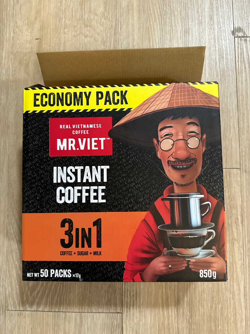 Mr. Viet 3 in 1 Instant Vietnamese Coffee (38 x 17g sachets), Food ...