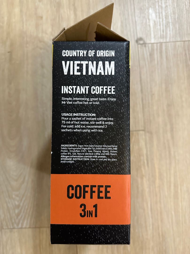 Mr. Viet 3 in 1 Instant Vietnamese Coffee (38 x 17g sachets), Food ...