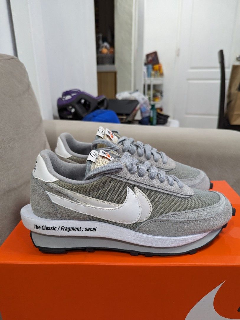 Nike Waffle Sacai x Fragment Smoke Grey, Men's Fashion, Footwear ...
