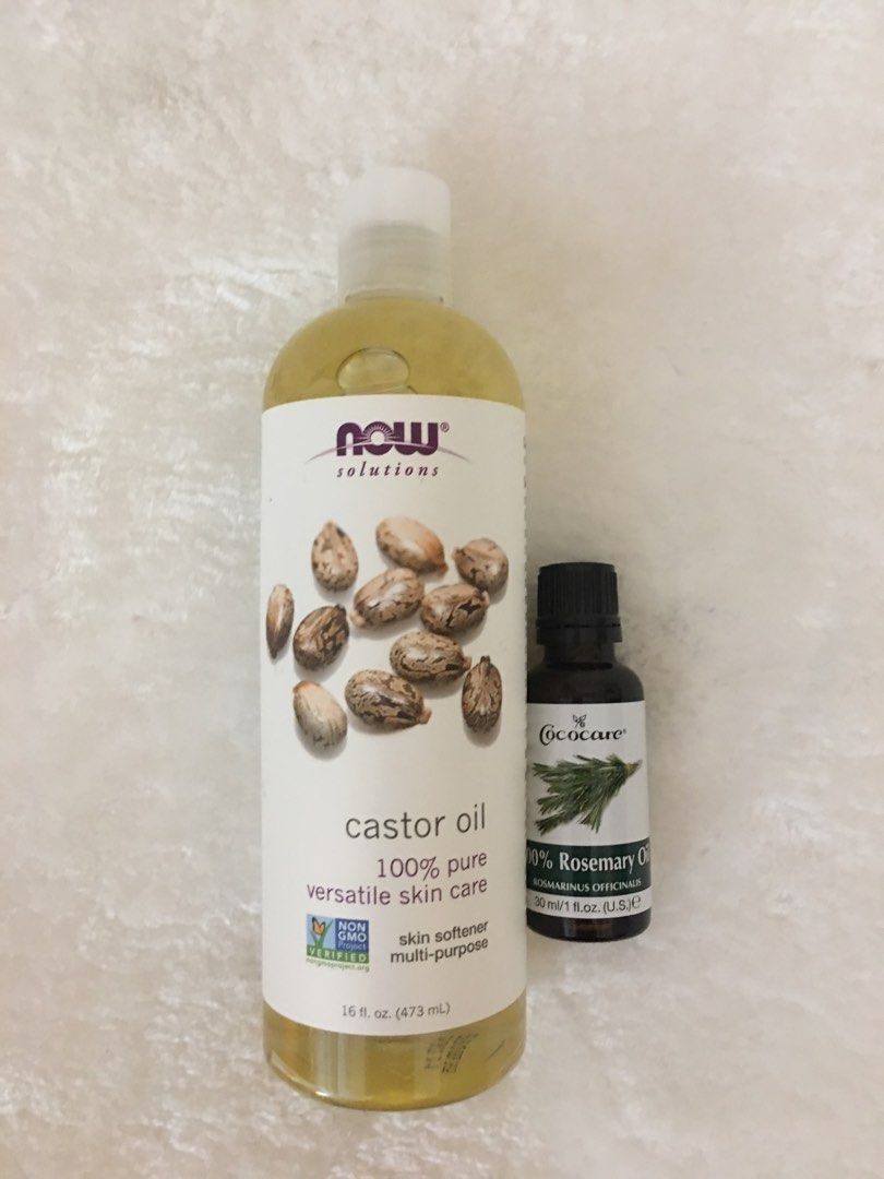 Now Castor Oil 473ml + Cococare Rosemary Essential Oil 30ml #Thinning ...