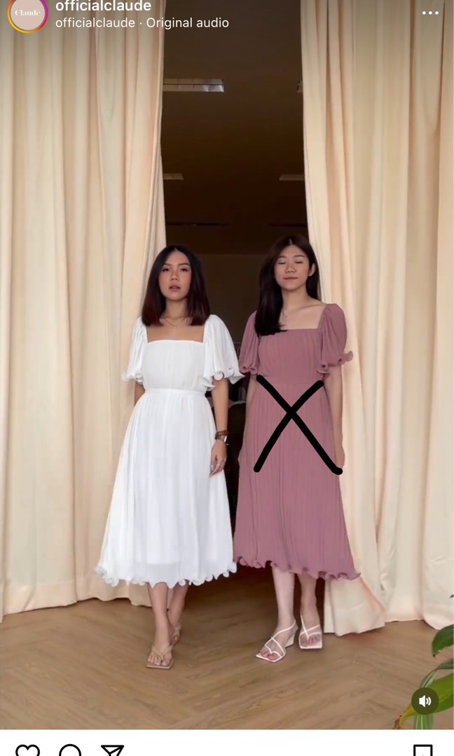 official claude white dress, Fesyen Wanita, Pakaian Wanita, Gaun & Rok ...