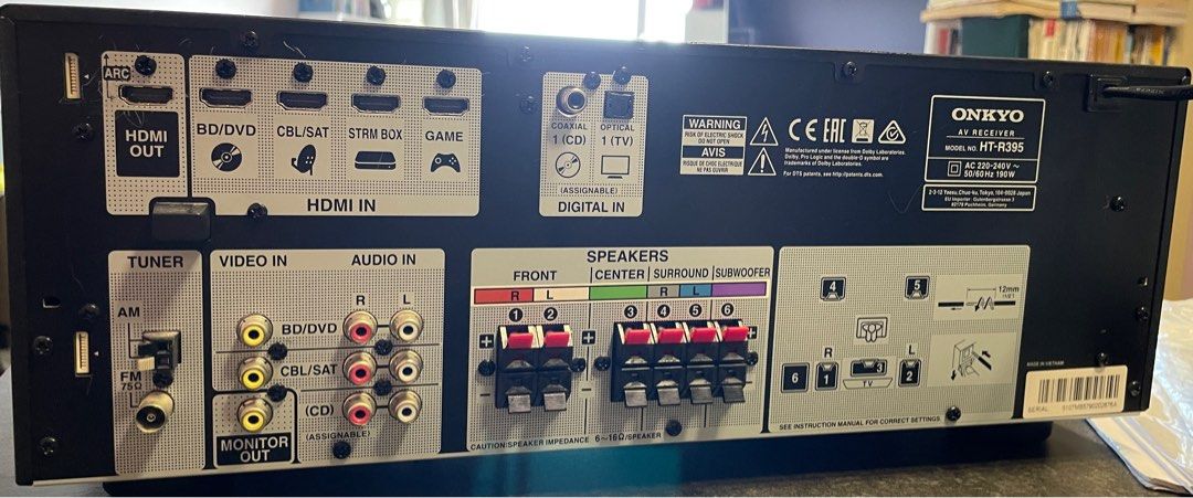 Onkyo HT R395 5.1 Receiver with subwoofer and remote, 音響器材, Soundbar、揚聲器、藍牙喇叭、耳擴 - Carousell