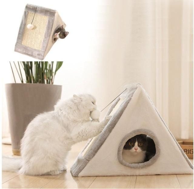Pet Cat Pyramid House Cat Climbing Frame Cat Scratching Board Grinding ...