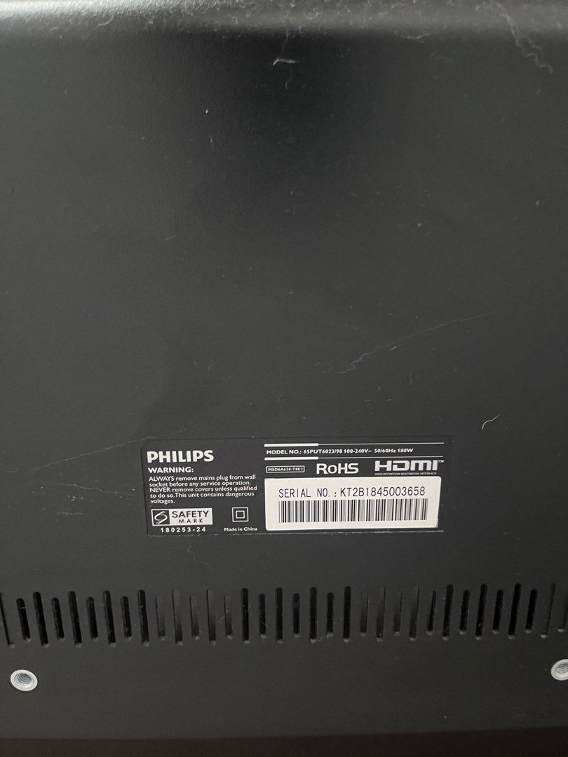 Philips TV 65inch, TV & Home Appliances, TV & Entertainment, TV on ...