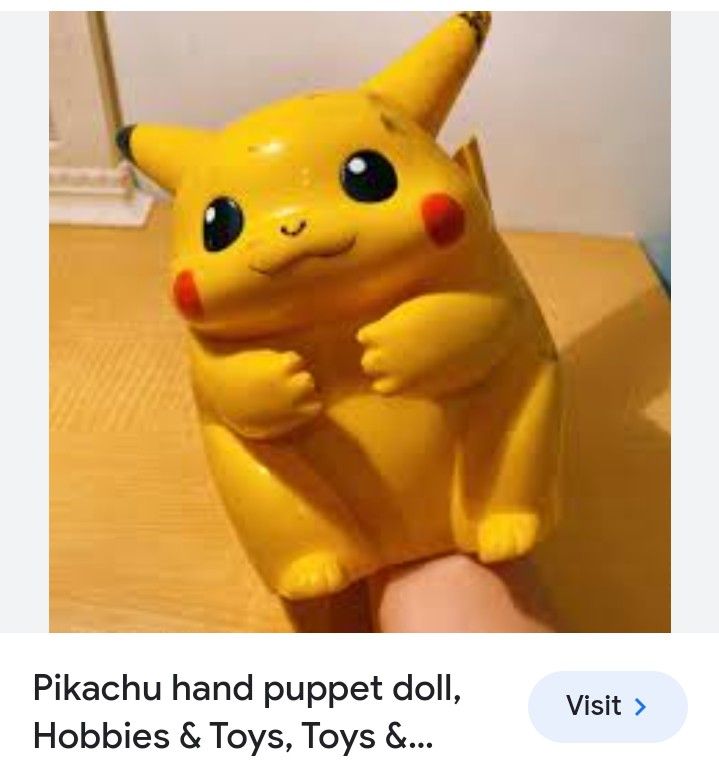 Pikachu hand puppet?, Hobbies & Toys, Toys & Games on Carousell
