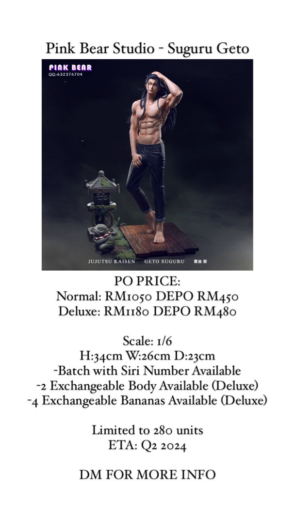 Pink Bear Studio - Suguru Geto, Hobbies & Toys, Toys & Games on Carousell