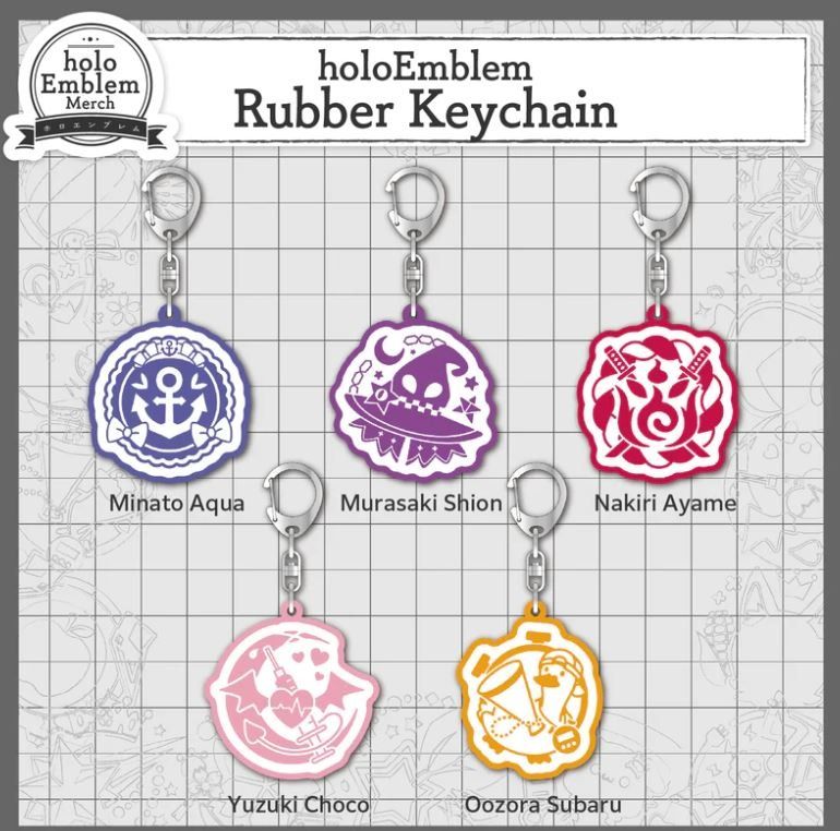 [PO till 31 Oct 2023] Hololive holoEmblem Rubber Keychain Sora Roboco ...