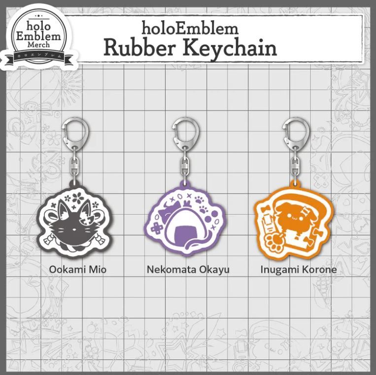 [PO till 31 Oct 2023] Hololive holoEmblem Rubber Keychain Sora Roboco ...
