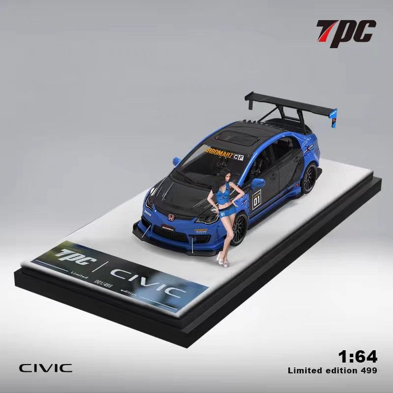 Preorders 1/64 TPC Honda Civic FD FD2R Modified Widebody Blue, Hobbies ...