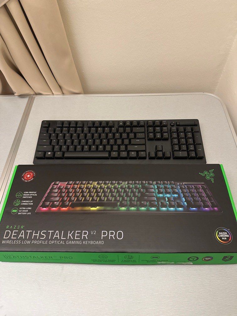 Razer DeathStalker V2 Pro Mechanical Low Profile Keyboard Linear Switch ...